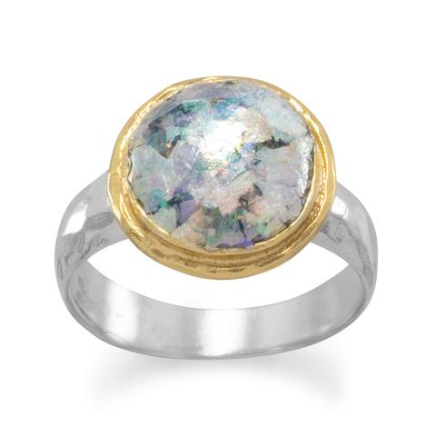 Two Tone Ancient Roman Glass Ring | jewelryoutlet